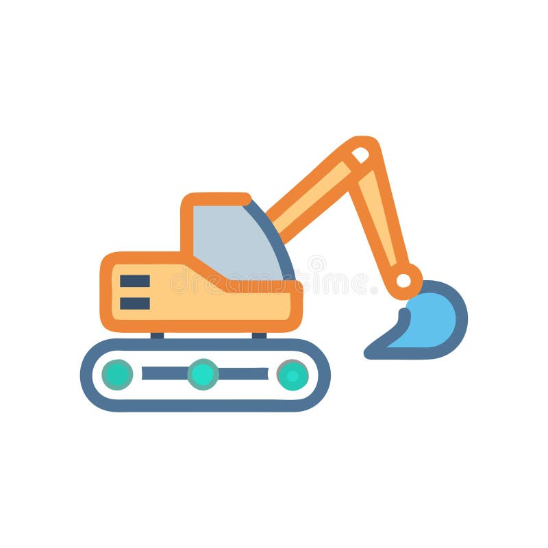 Stylish Excavator Icon for Land Development Stock Photo - Illustration ...