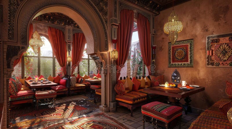 Stylish Expensive Arabic Middle Eastern Moroccan Restaurant that Serves ...