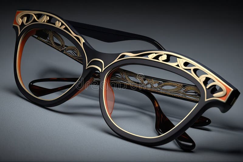 Stylish Eyeglasses with Bold Frame and Unique Design Stock Illustration ...