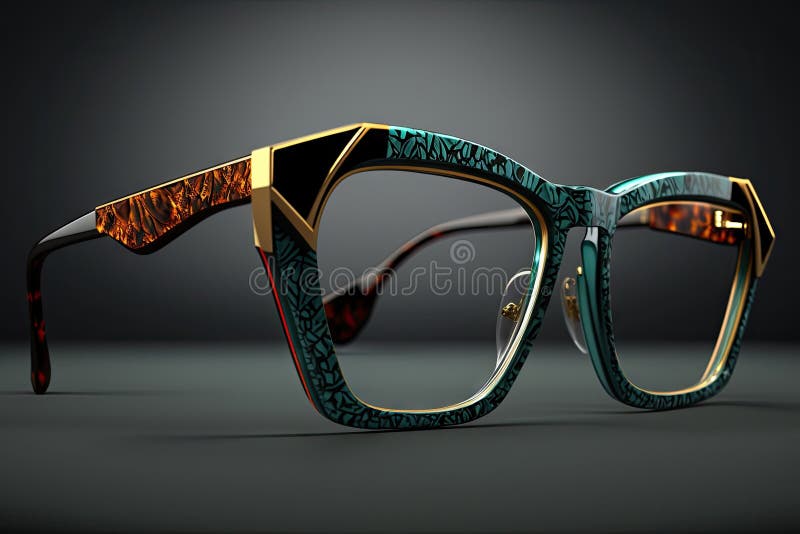 Stylish Eyeglasses with Bold Frame and Unique Design Stock Illustration ...