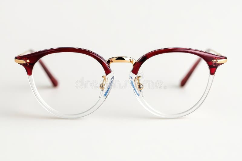 Stylish Eyeglasses with Red Frames Stock Illustration - Illustration of ...