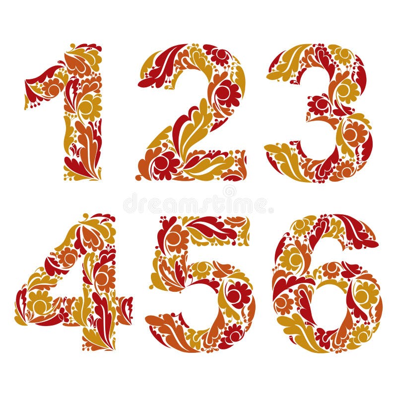Ornament numbers 5-9 stock illustration. Illustration of organic - 13129597