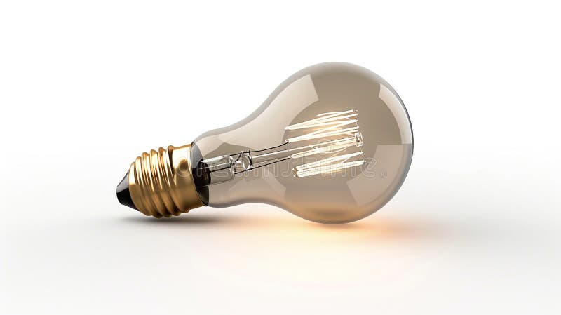A Stylish Filament Light Bulb with a Modern Twist, Isolated on a White ...