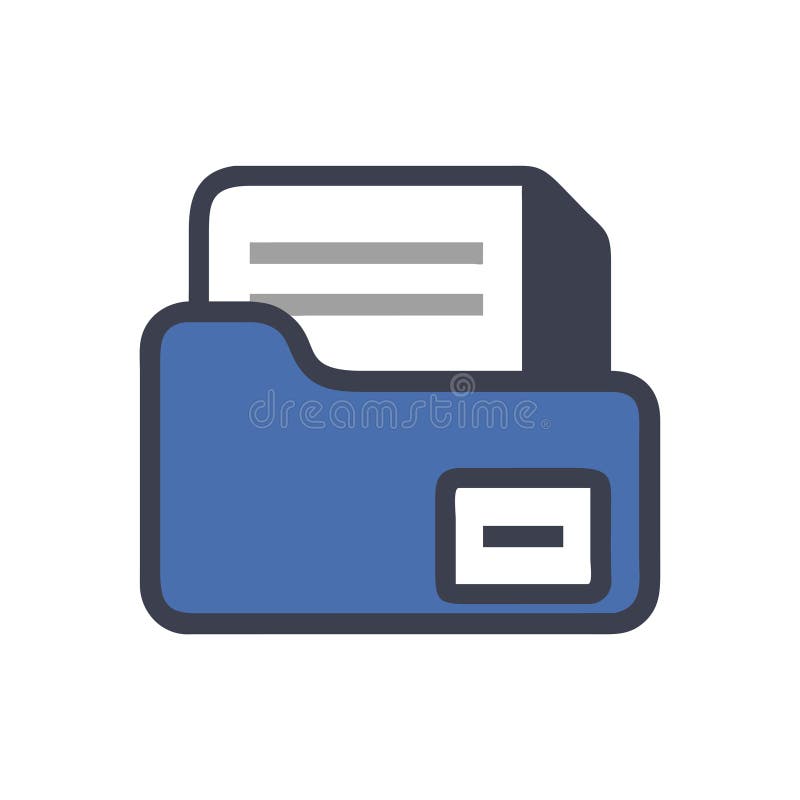 Stylish File Folder Icon for Documentation Stock Vector - Illustration ...