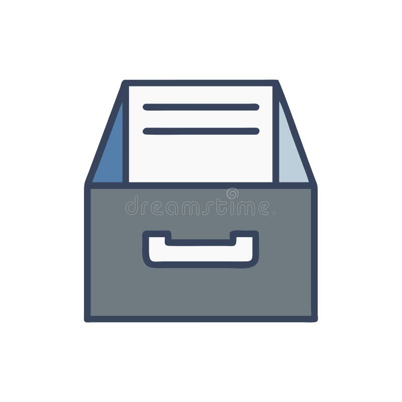 Stylish Filing Box Icon for Document Management Stock Vector ...