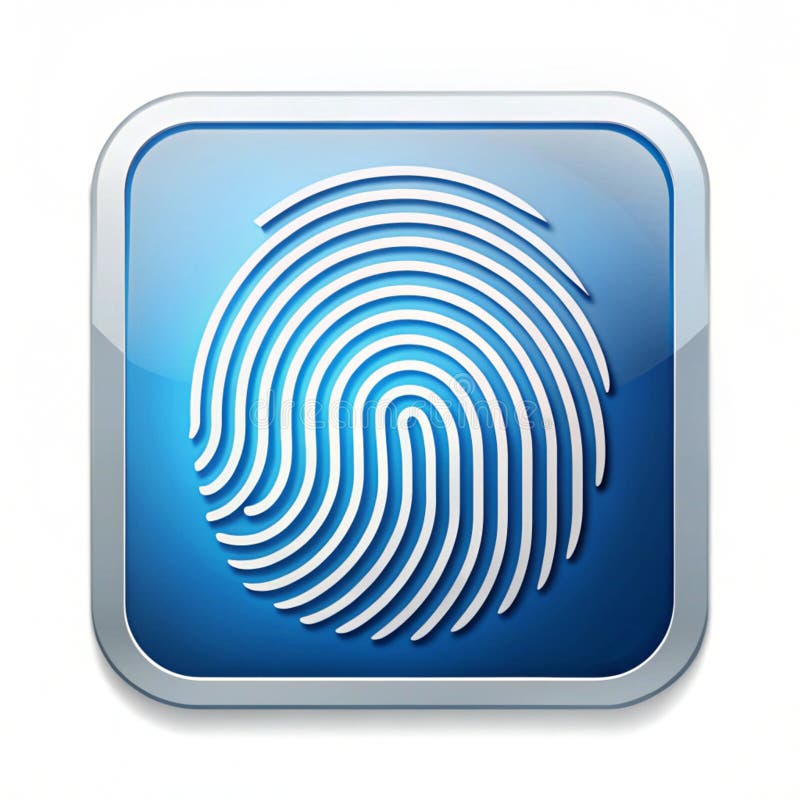 Stylish Fingerprint Scanner Icon Stock Illustration - Illustration of ...