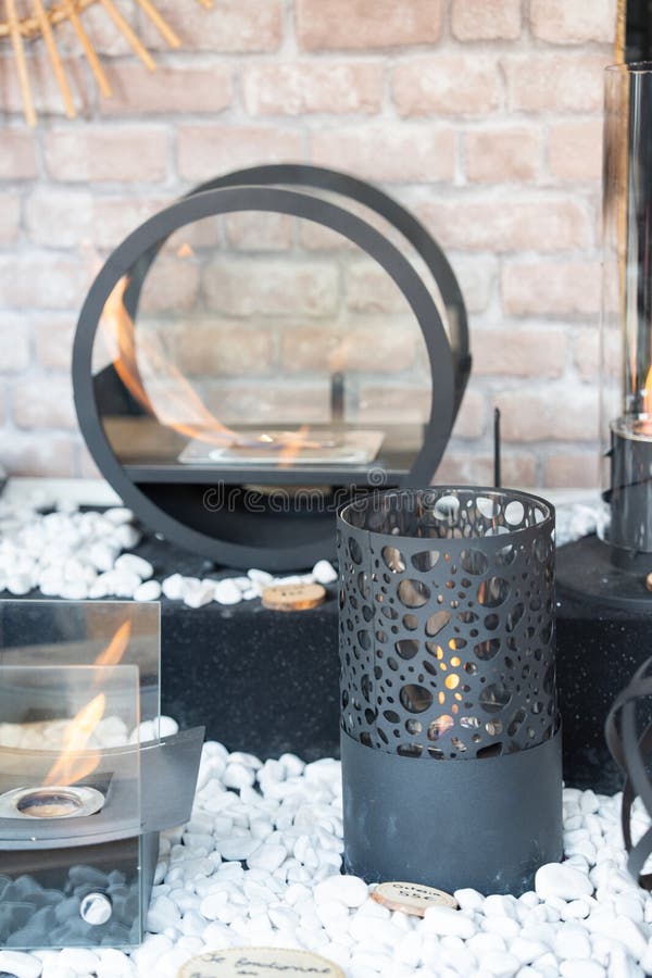 Modern Fire Feature Elegant Design Elements Cozy Setting Stock Photos ...