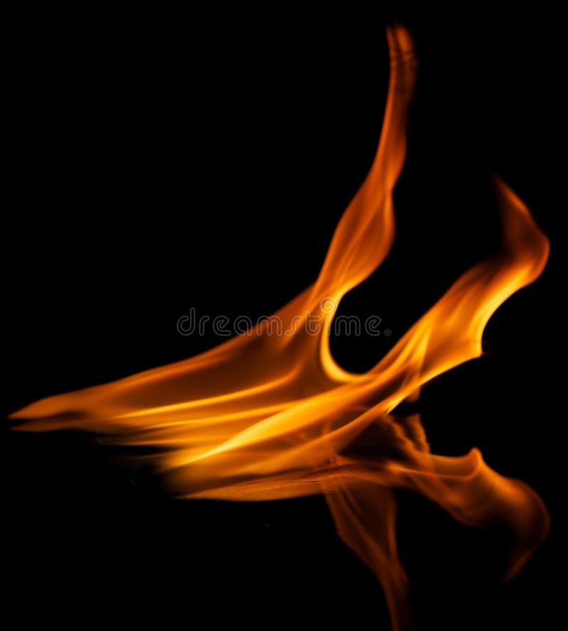 Stylish Fire Flames Reflected in Water Stock Image - Image of ...
