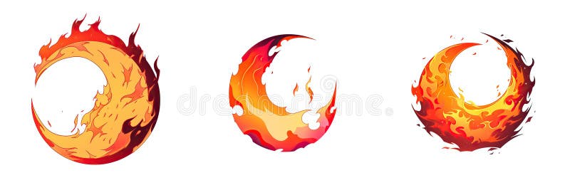 Stylish Fire Moon Logo in 2D Style AI Generated Stock Illustration ...