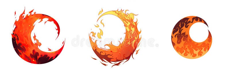 Stylish Fire Moon Logo in 2D Style AI Generated Stock Illustration ...