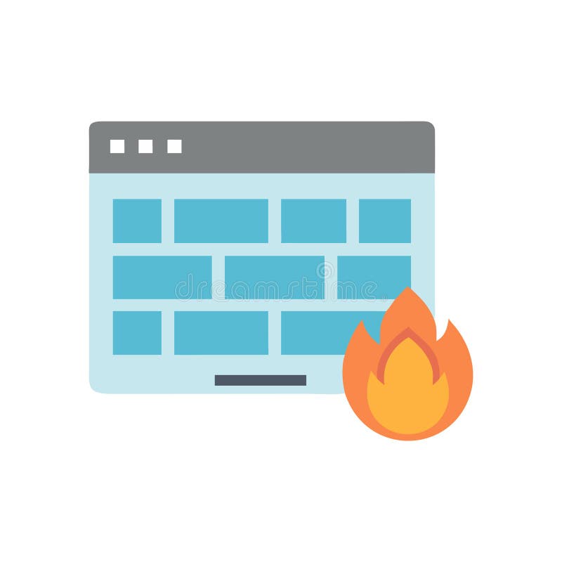 Stylish Firewall Icon for Cyber Defense Stock Illustration ...