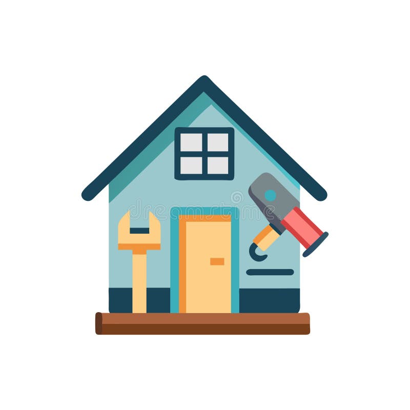 Stylish Fixer Upper Home Icon Stock Illustration - Illustration of ...