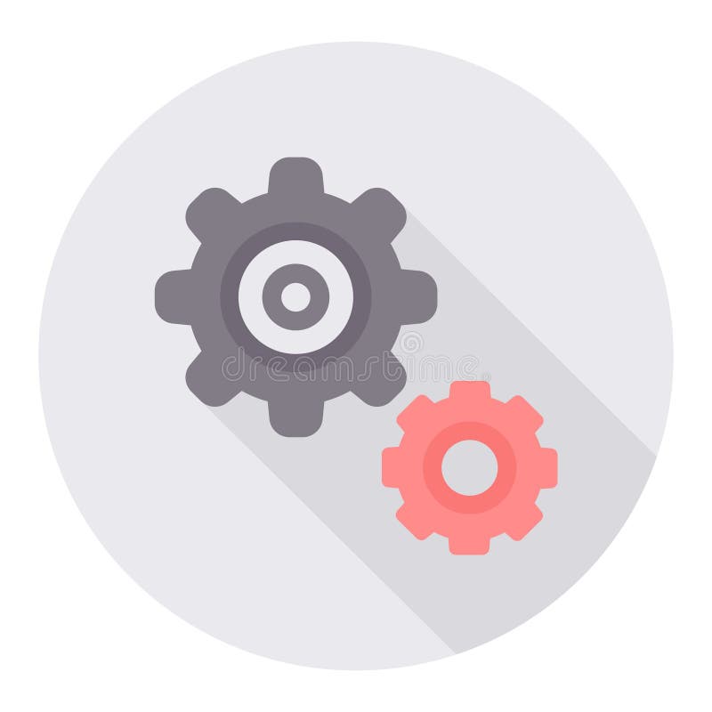 Stylish Flat Design Gear Icon for Technical and Industrial Projects ...