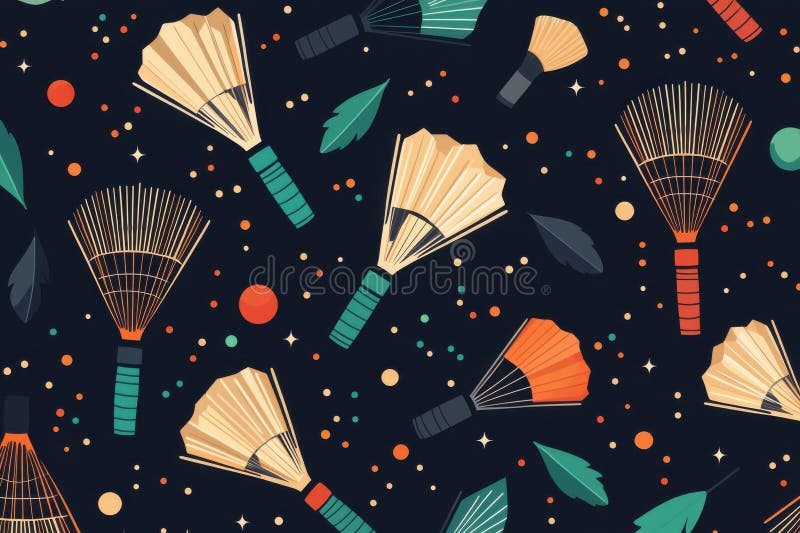 Stylish Flat Illustration Badminton Equipment Pattern Stock Photos ...