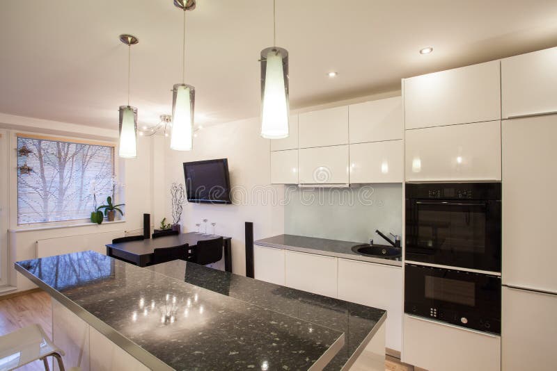 Modern kitchen view stock photo. Image of decor, decoration - 31664302