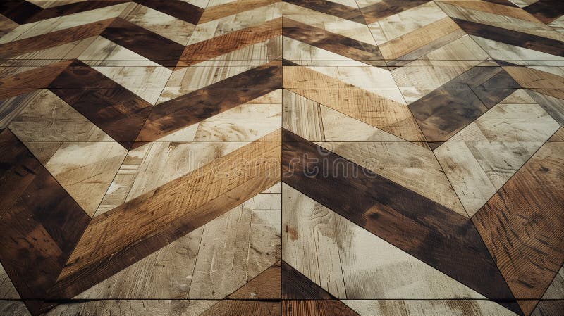 Stylish Flooring Design with a Brown Timber Panel and Beige Abstract Geometry, Showcasing the ...