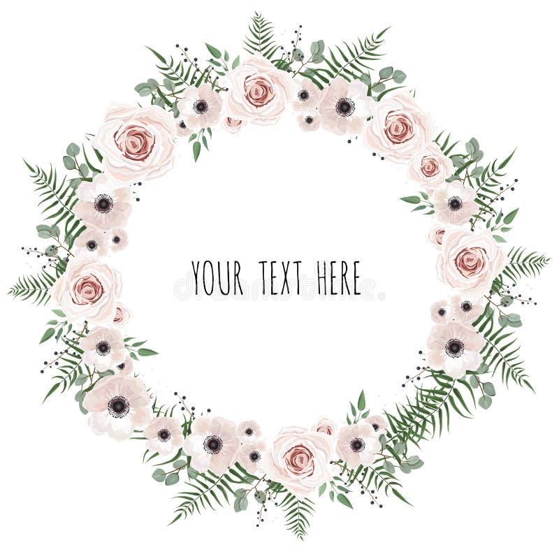 Stylish Floral Design Round Frame. Stock Illustration - Illustration of ...