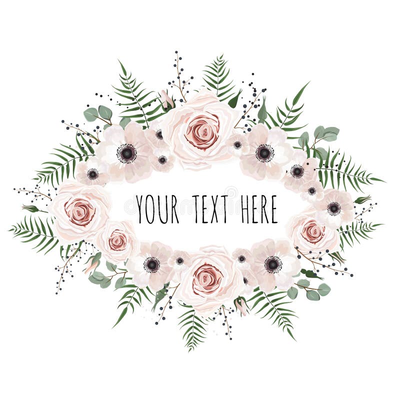Stylish Floral Design Round Frame. Stock Illustration - Illustration of ...