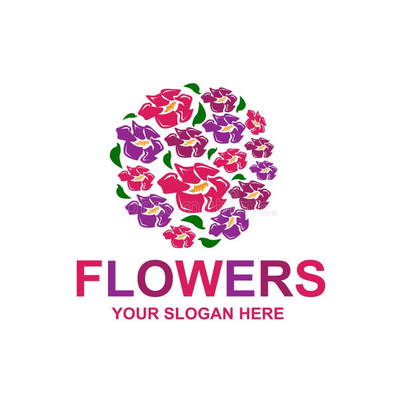 Stylish flowers logo stock vector. Illustration of beautiful - 97987403