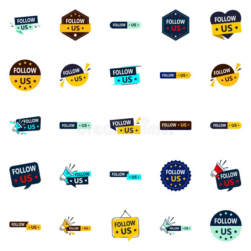 25 Stylish Follow Us Banners for Twitter and Instagram Stock Vector ...