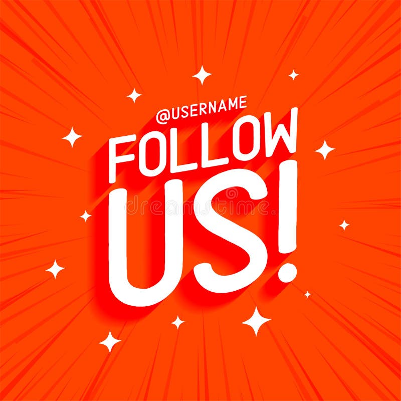 Stylish Follow Us Promo Template for Web Platform Stock Vector ...