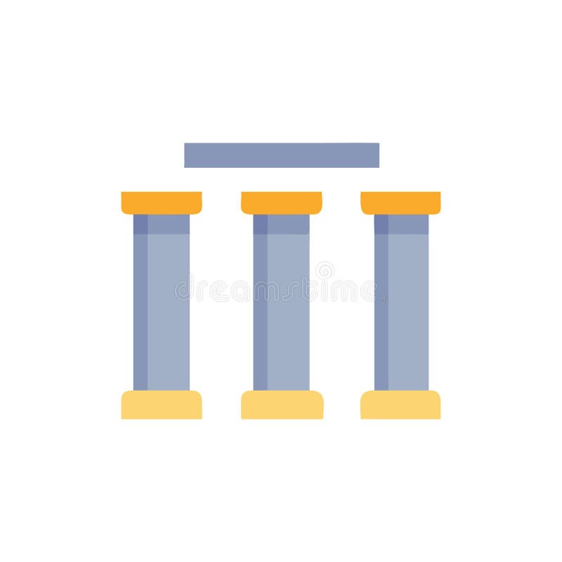 Stylish Foundation Pillars Graphic Icon Stock Image - Illustration of ...