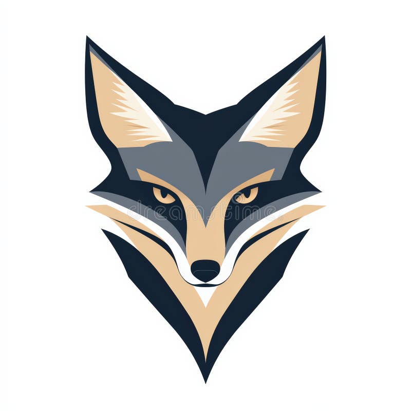 Stylish Fox Head Illustration with Modern Geometric Design Stock ...