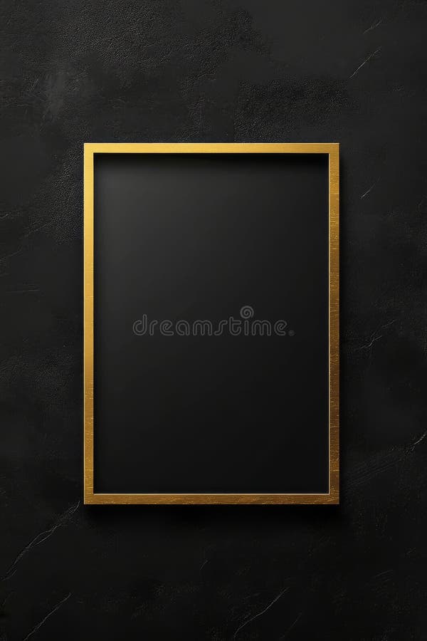 A Stylish Frame in Black and Gold, Adorned with Sleek Modern Lines ...