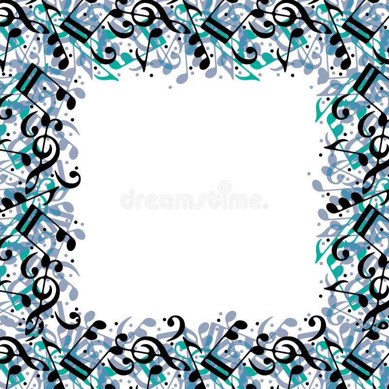 Round Frame Made of Colorful Music Notes Stock Vector - Illustration of ...