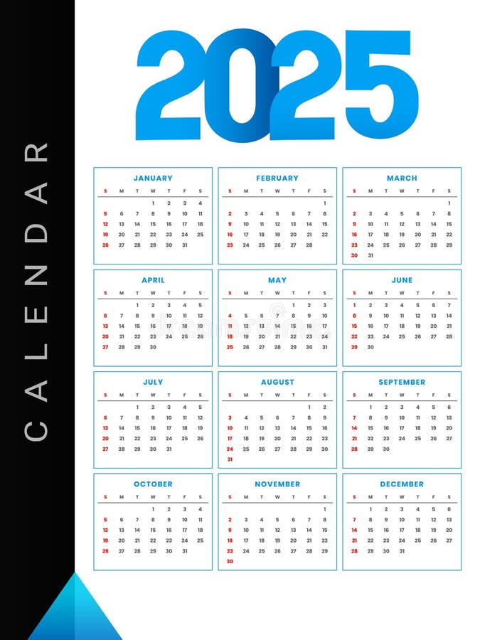 Stylish 2025 Full Page Calendar Template Schedule Event or Task Stock ...