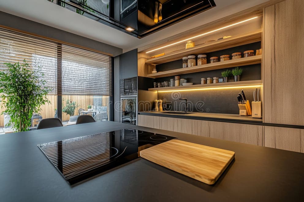 Stylish and Functional Kitchen Design with Modern Aesthetics and Cozy ...