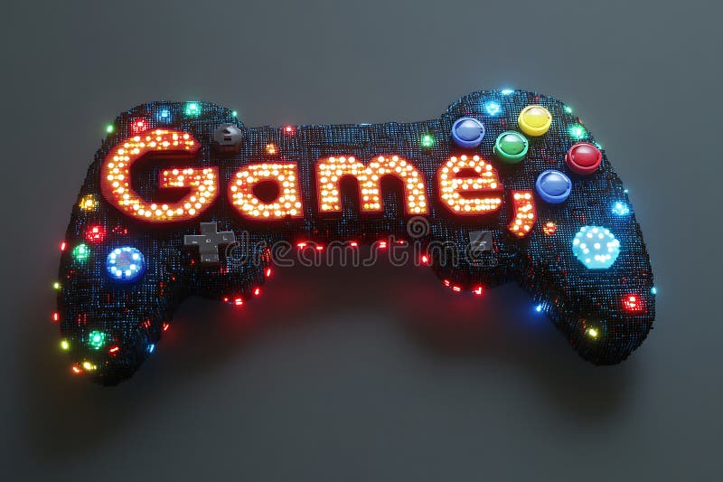 Stylish Game Text Art for Digital Stock Illustration - Illustration of ...