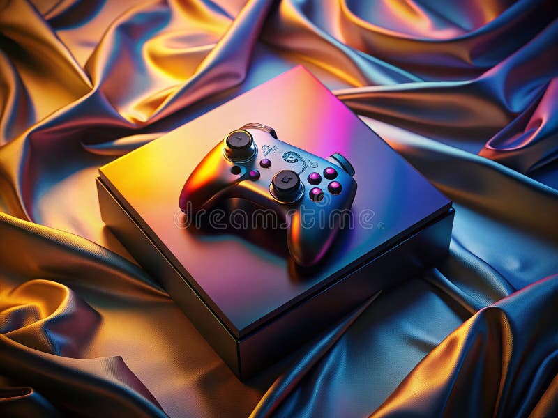 Stylish Gaming Controller Storage Box a TopDown View of Premium Black ...