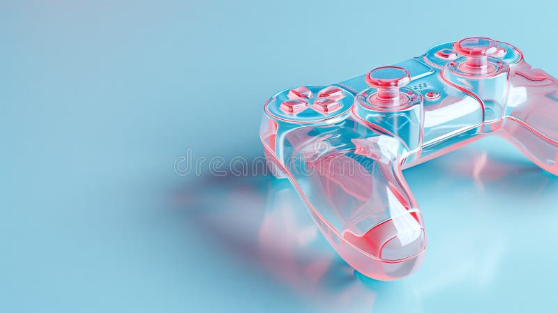 Stylish Gaming Transparent Controller in Neon Light Stock Illustration ...
