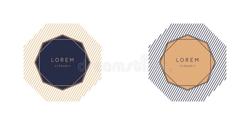 Stylish Geometric Emblem and Template for Text Placement. Vector ...