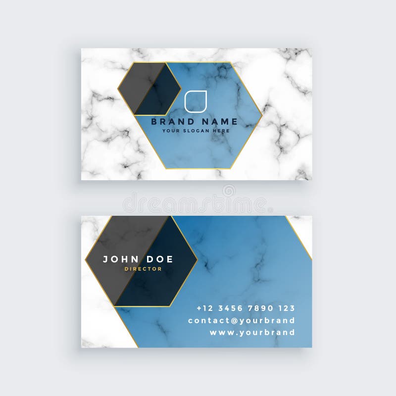 Stylish Geometric Marble Business Card Design Stock Vector ...
