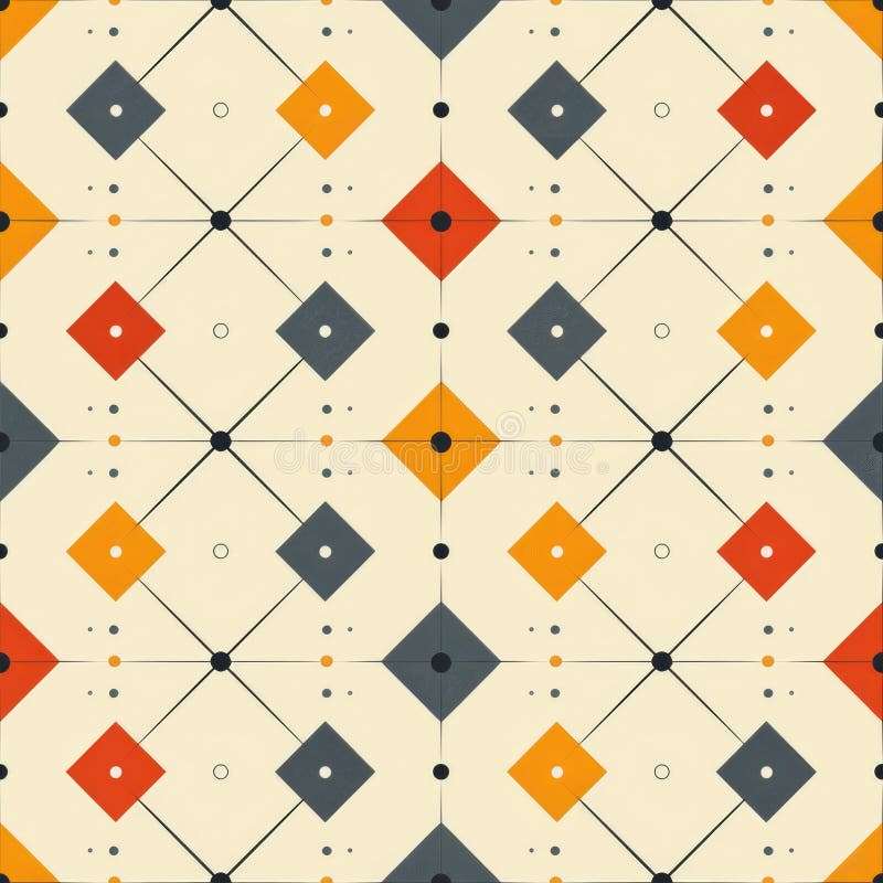 A Stylish Geometric Pattern with a Retro Vibe Featuring Diamonds and ...