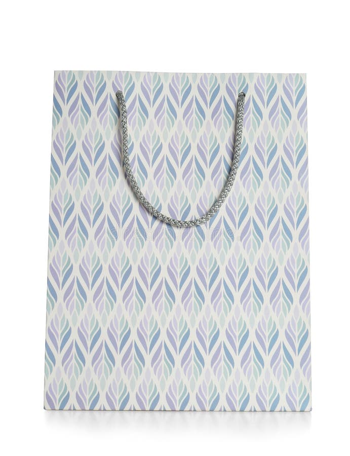 Stylish Gift Paper Bag Isolated on White Stock Photo - Image of ...