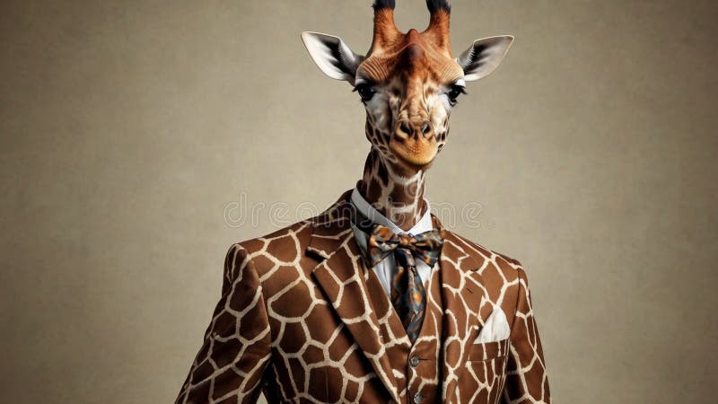 Stylish Giraffe in Suit stock illustration. Illustration of animal ...