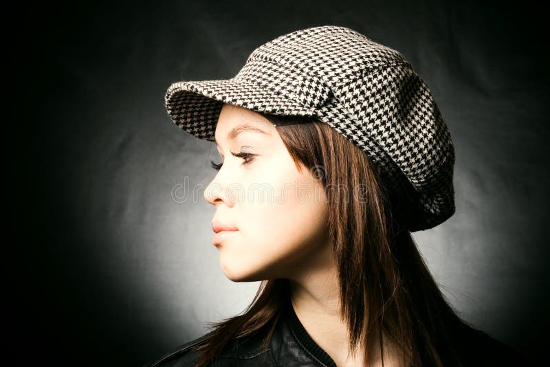 Stylish girl wearing cap stock photo. Image of beautiful - 17885196