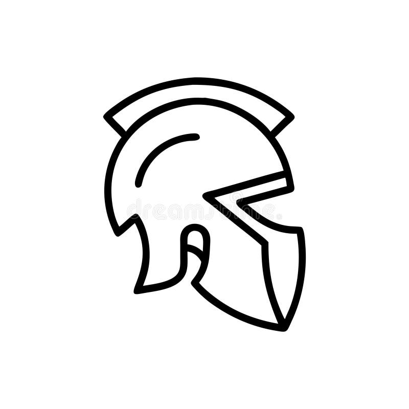 Stylish Gladiator Helmet Icon for Warriors Stock Vector - Illustration ...
