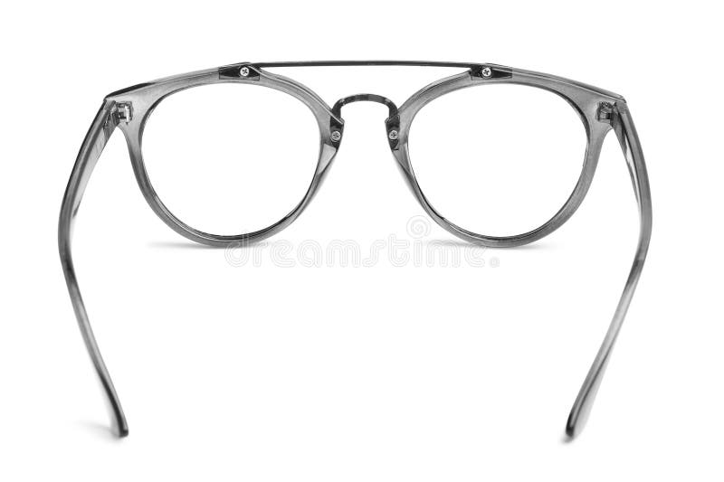 Stylish Glasses with Grey Frame Isolated on White Stock Image - Image ...