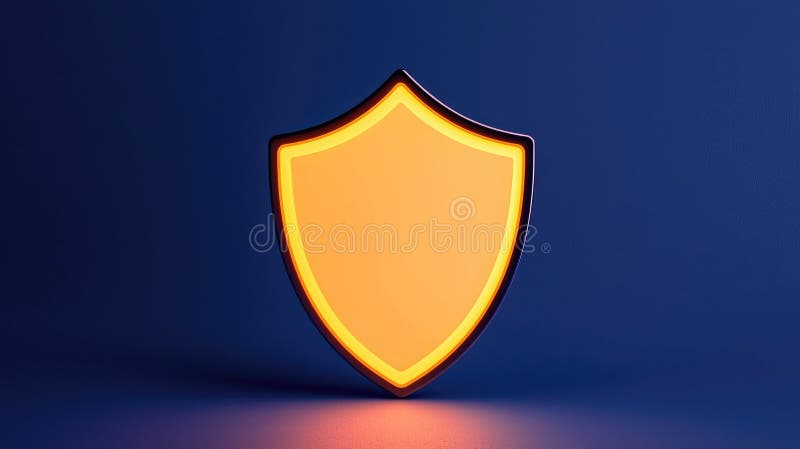 Stylish Glowing Shield Icon Representing Security, Safety, and ...