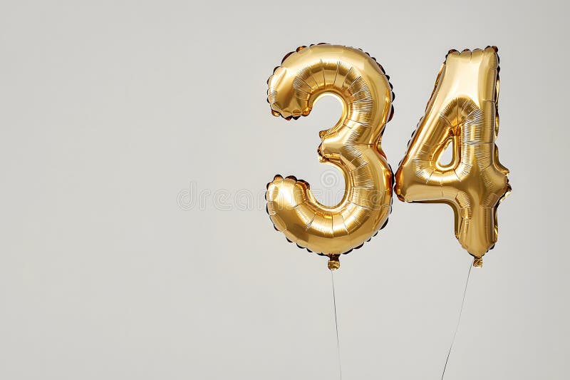 Stylish Gold Foil Balloon 34 with Space for Custom Text Stock ...