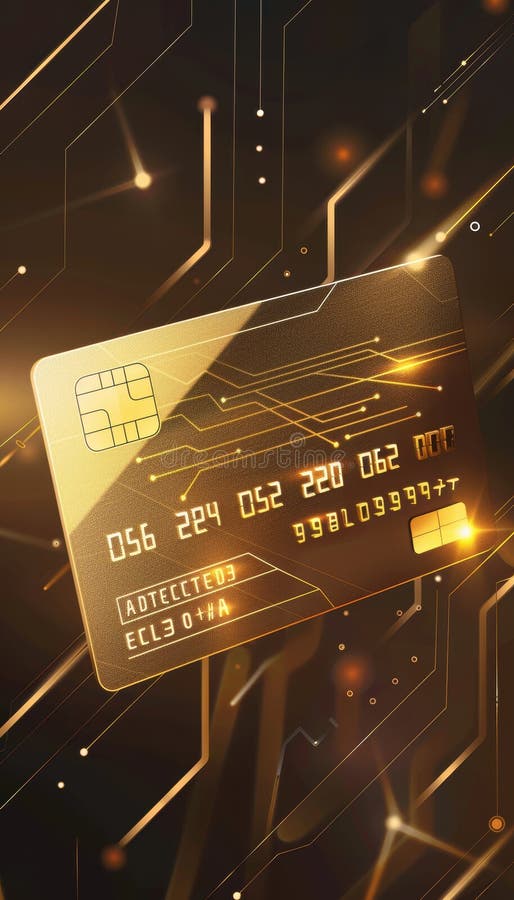 Stylish Gold Gradient Debit Card Advertisement with Sleek Digital ...
