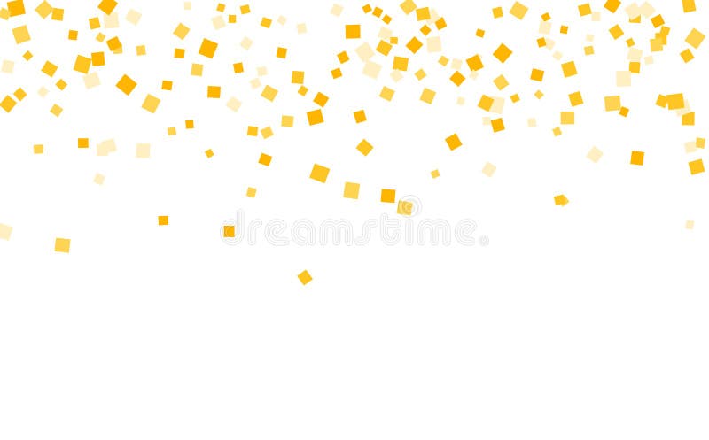 Stylish Gold Square Confetti Tinsels Falling on White. Luxurious ...