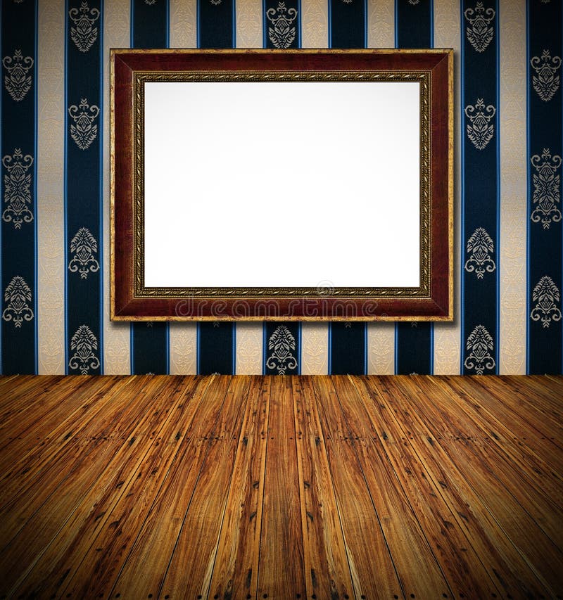 Stylish Golden Frame Dark Rich Interior Stock Photo - Image of ...