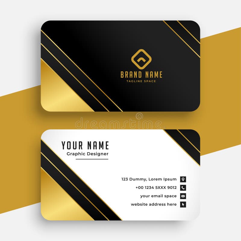 Stylish Golden Premium Business Card Design Template Stock Vector ...