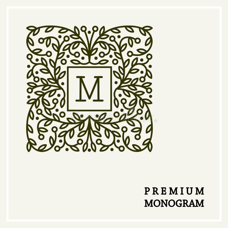 Stylish Floral Monogram Line Art Stock Illustrations – 7,212 Stylish ...