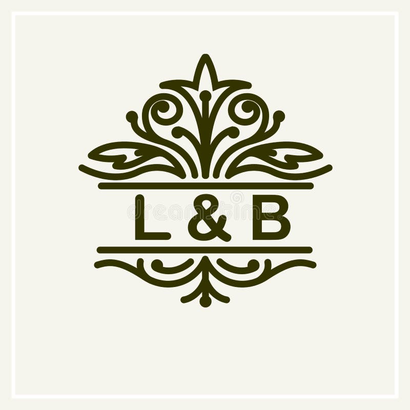 Simple Line Art Monogram Logo Design Stock Vector - Illustration of ...